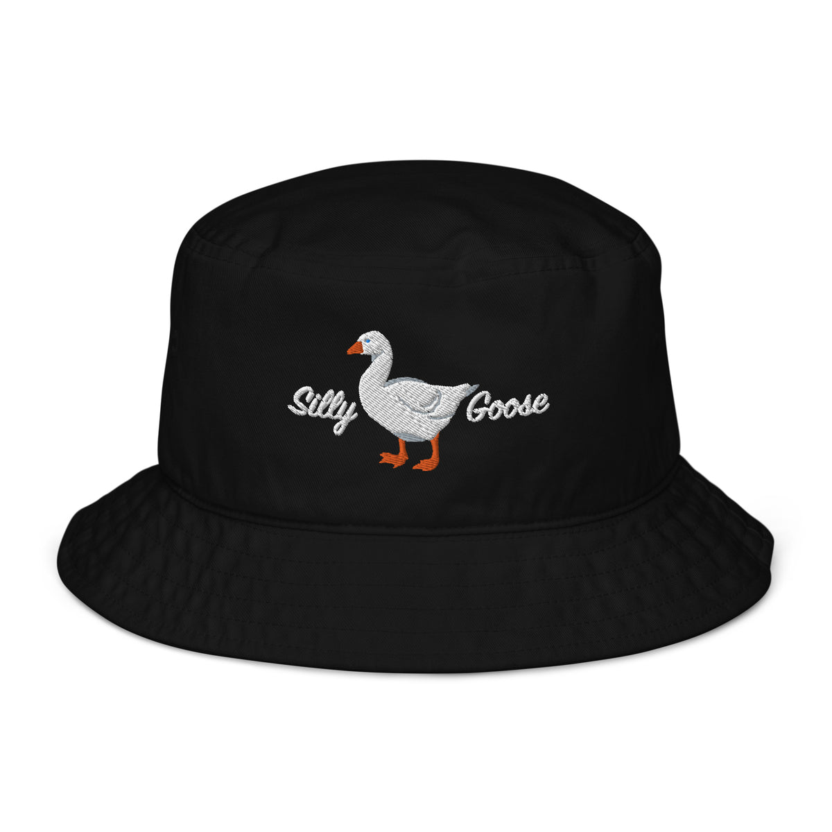 Silly Goose Embroidered Organic bucket hat – MoeSews